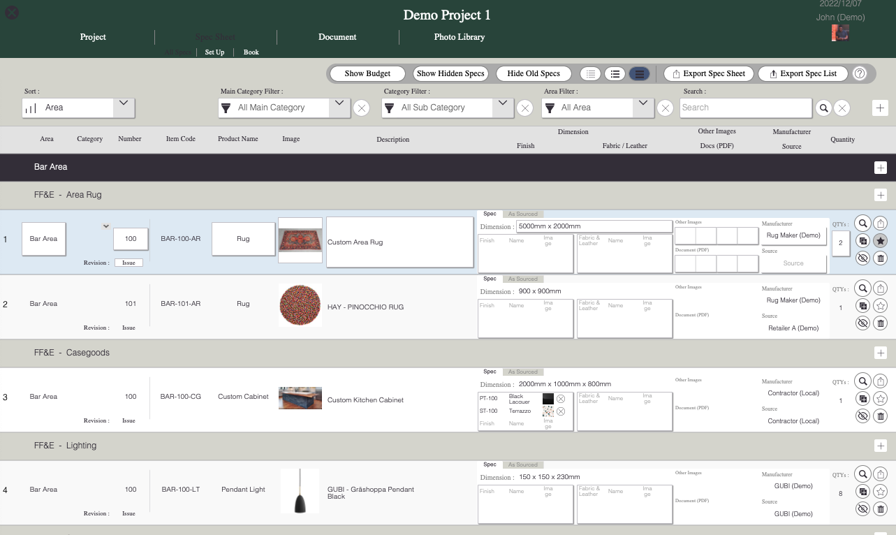 INTEBEE Spec Maker (Claris Filemaker) - INTEBEE Design Media