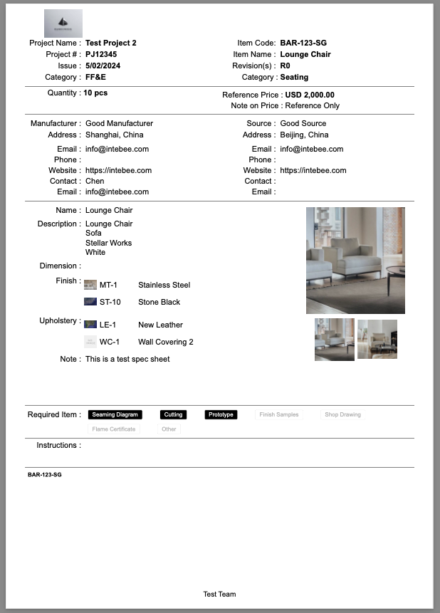 How to make Interior Design Product Specification - INTEBEE Design Media